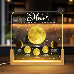 Personalized Mom Moon Phase by Date Gift, Personalised Dad Moon Phase ...
