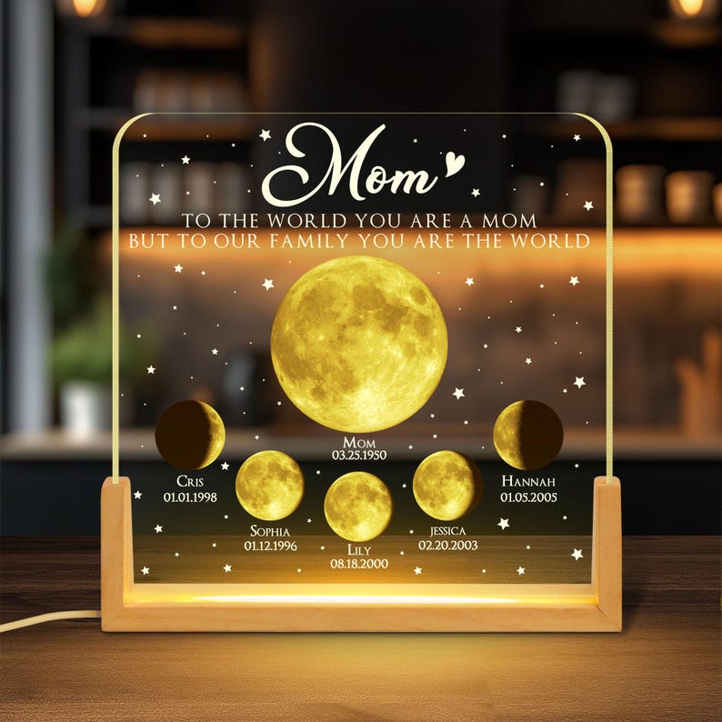 Personalized Mom Moon Phase by Date Gift, Personalised Dad Moon Phase ...