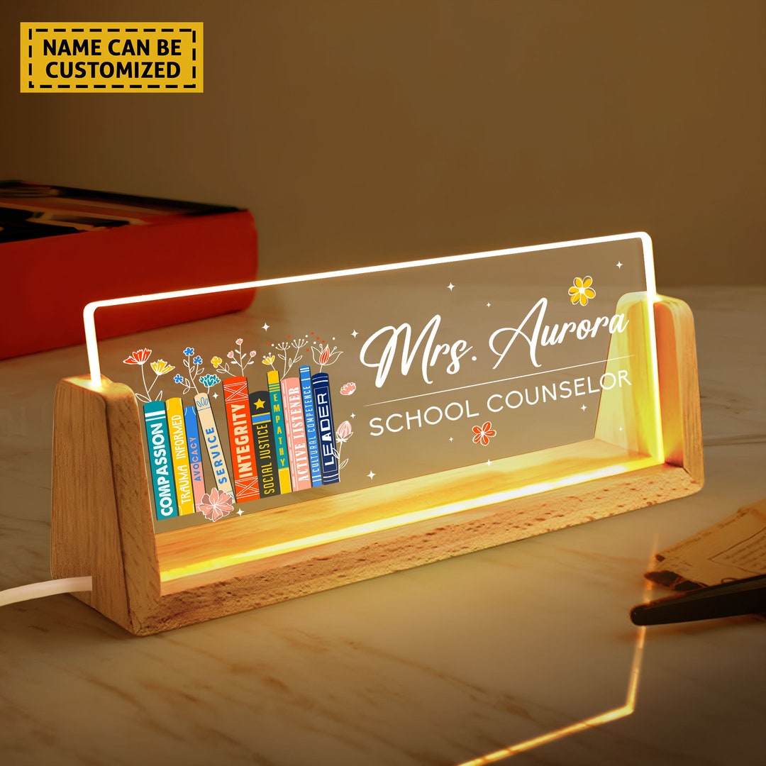 School Counselor Name Sign, Teacher Appreciation Gifts, Personalized ...