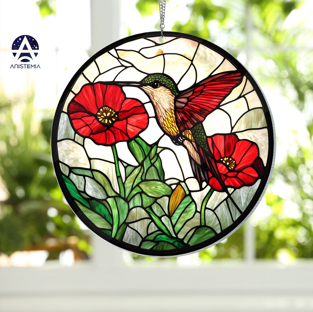 Hummingbird Acrylic Window Hanging Ornament, Hummingbird Lover Gift ...