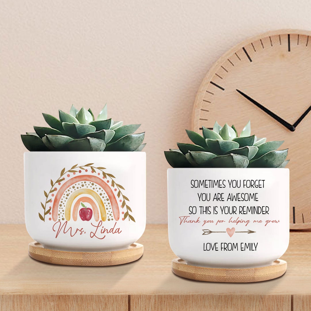 Personalized Teacher Plant Pot, Teacher Appreciation Gift, Teacher ...