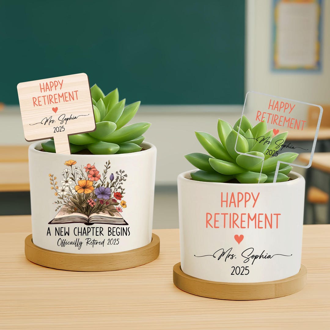 Custom Teacher Retirement Gift, A New Chapter Begins Retired 2025 ...