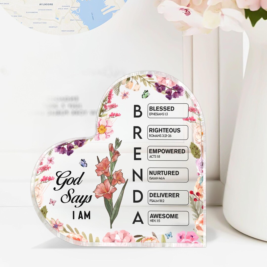 God Says I Am Name Letter in Bible Verse Acrylic Block, Bible Verse ...