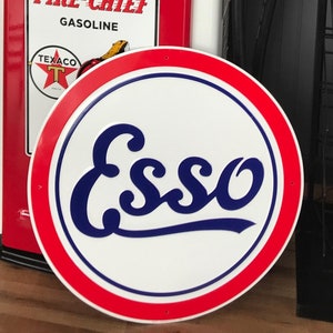 24" Esso Gas Sign Oil and Gas Station Decor Garage Decor for Men Crown ...