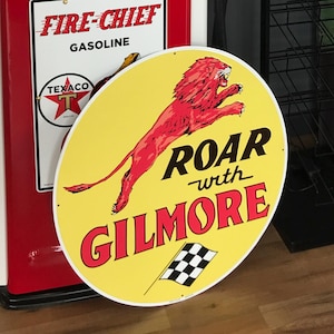 24" Red Crown Gasoline Sign Oil and Gas Station Decor Garage Decor for ...