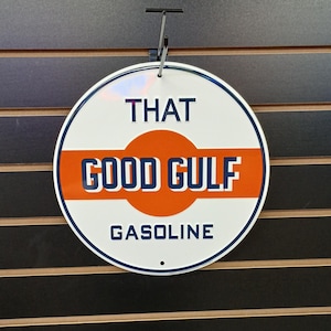 Gulf Gas Tin Sign 12" Old Gulf Gas Signs Garage Decor for Men ...