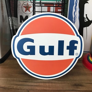 Gulf Oil Sign Gulf Gas Station Garage Decor Men Gas and Oil Advertising ...