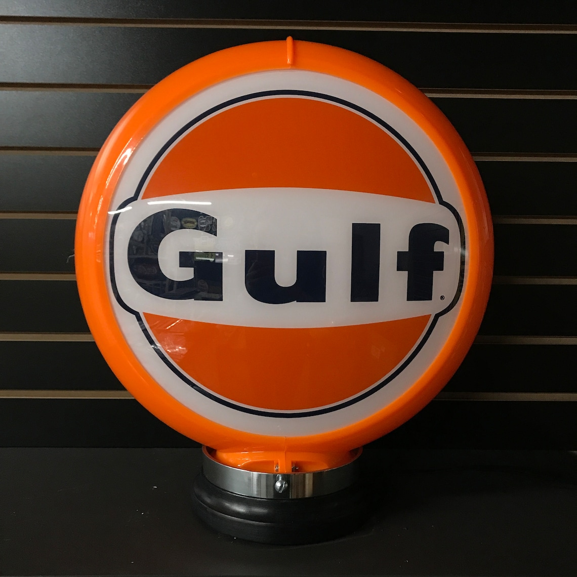 13.5" New Style Gulf Gas Pump Globe WITH or WITHOUT Heavy Duty Light ...