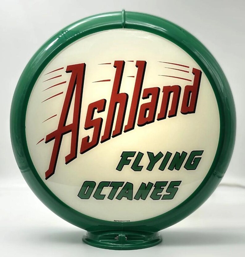 13.5" Ashland Flying Octanes Gas Pump Globe WITH or WITHOUT Heavy Duty ...