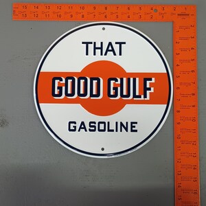 Gulf Gas Tin Sign 12" Old Gulf Gas Signs Garage Decor for Men ...