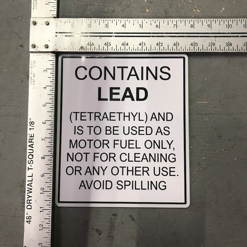 CONTAINS LEAD Gas Pump Sign Reproduction Petro Advertising Gas Pump ...