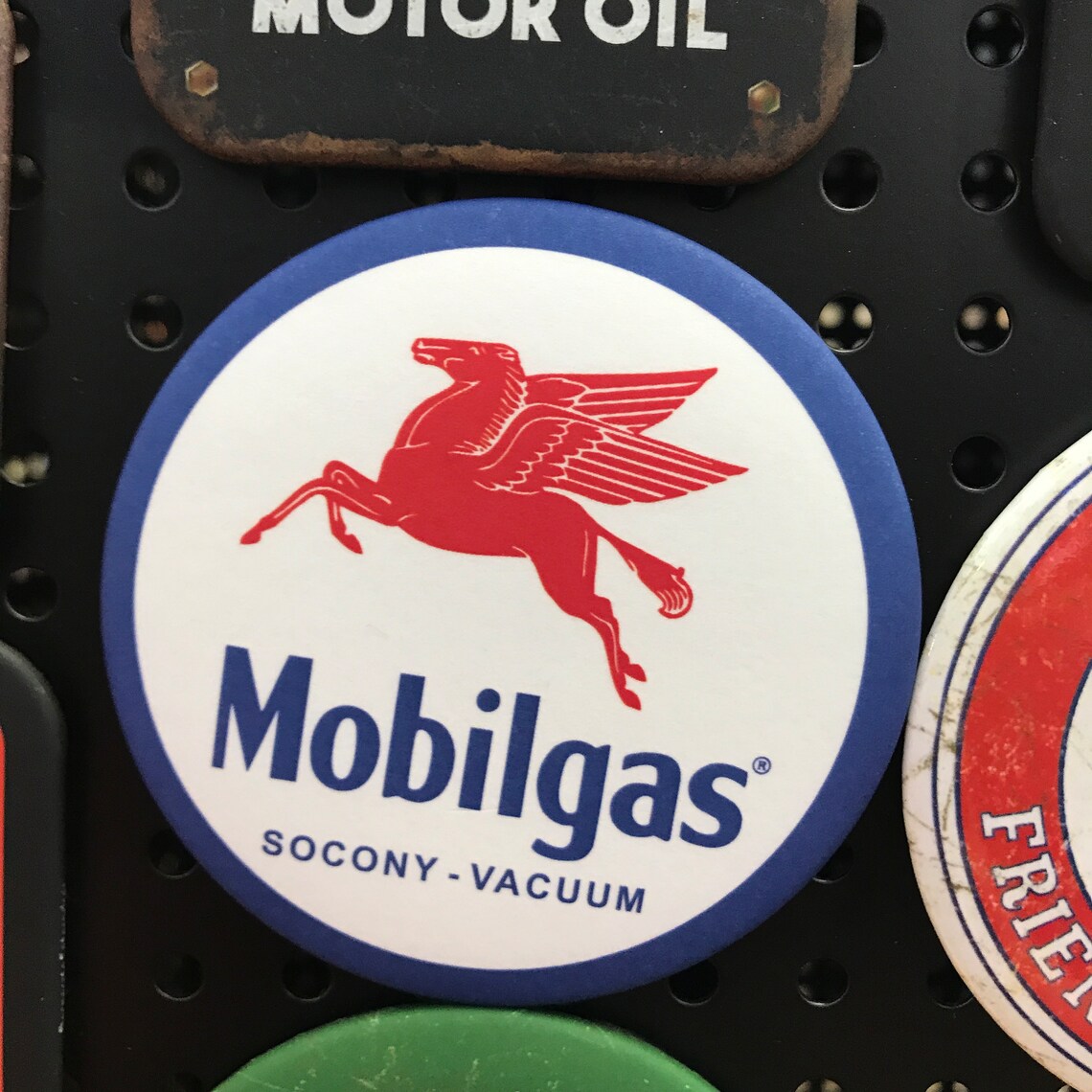 3 Gas Station Magnets Texaco Sinclair Mobil Garage Fridge Magnets Auto ...