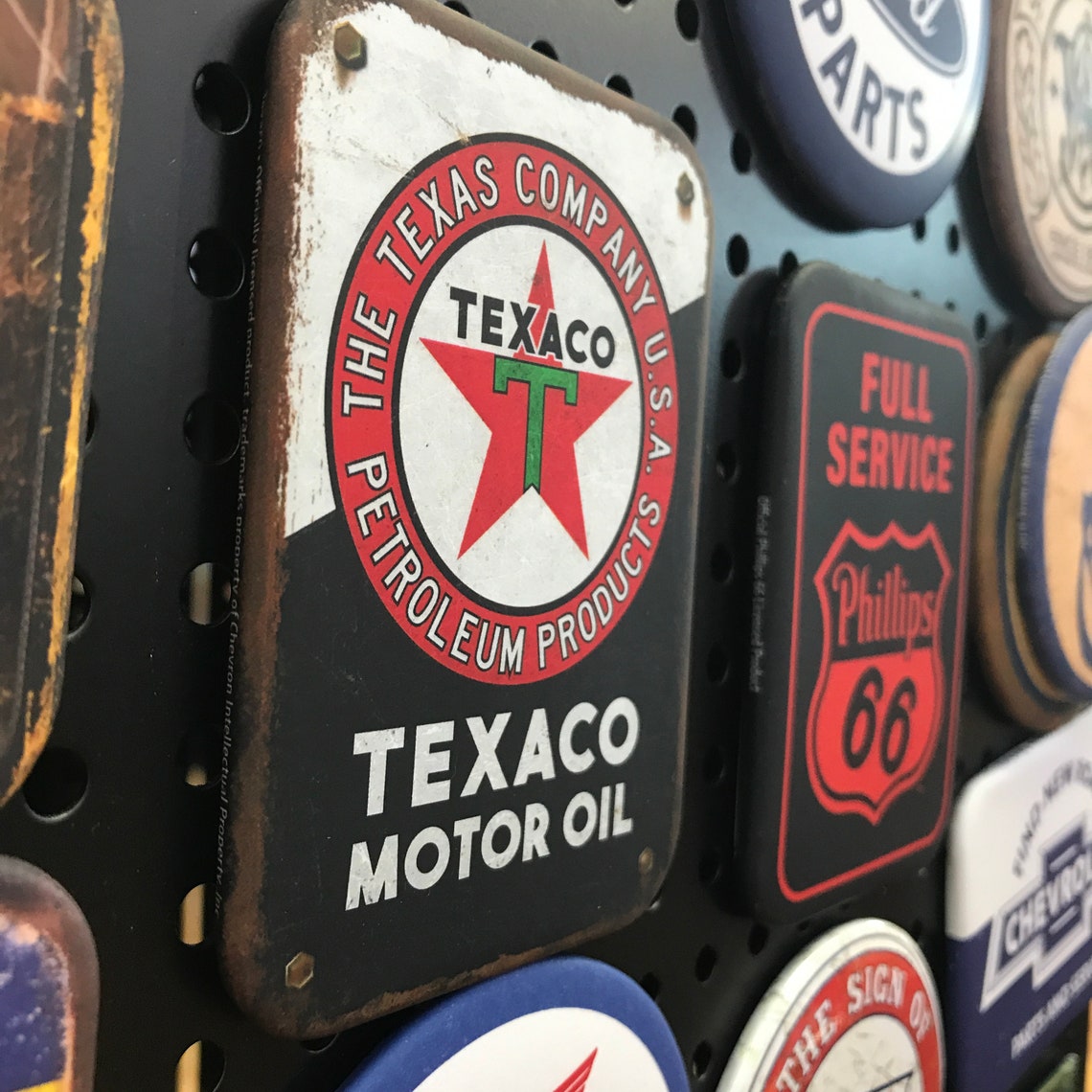 3 Gas Station Magnets Texaco Sinclair Mobil Garage Fridge Magnets Auto ...