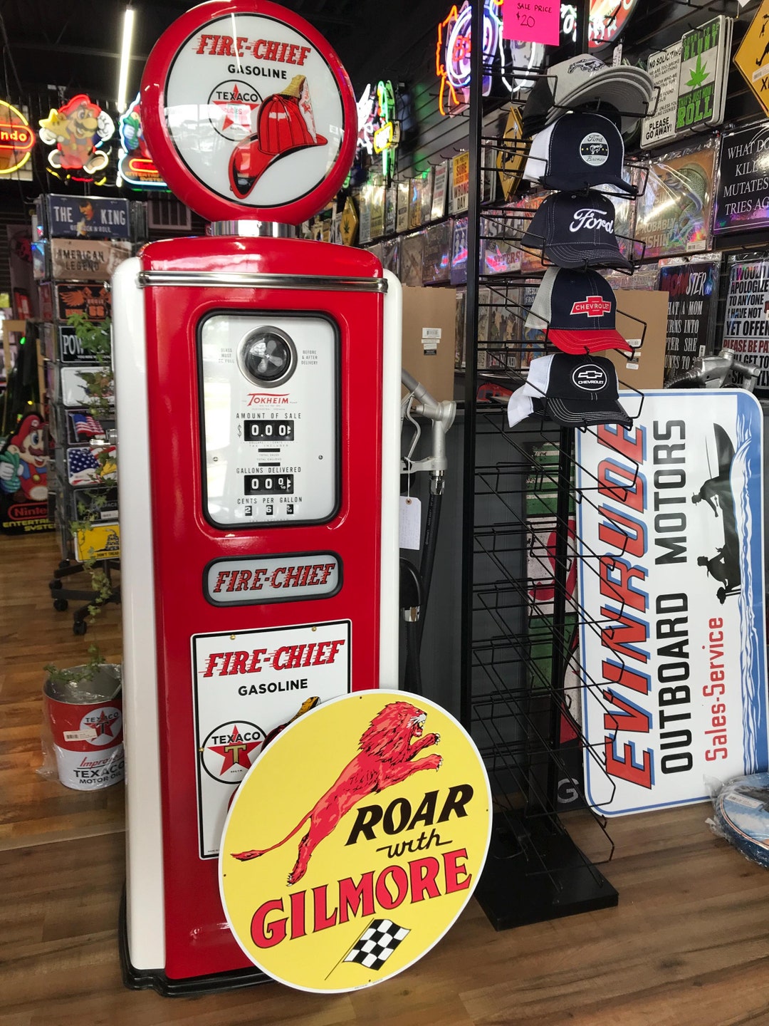 24" Roar With Gilmore Gas Sign Oil and Gas Station Decor Garage Decor ...