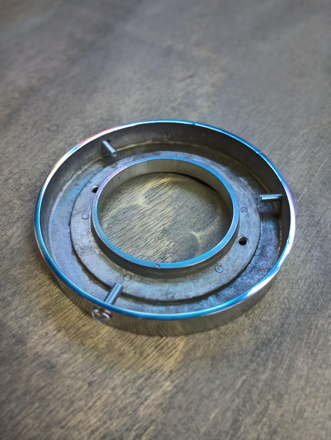 6" Polished Aluminum Globe Mounting Ring for Gas Pump Stamped Globe ...