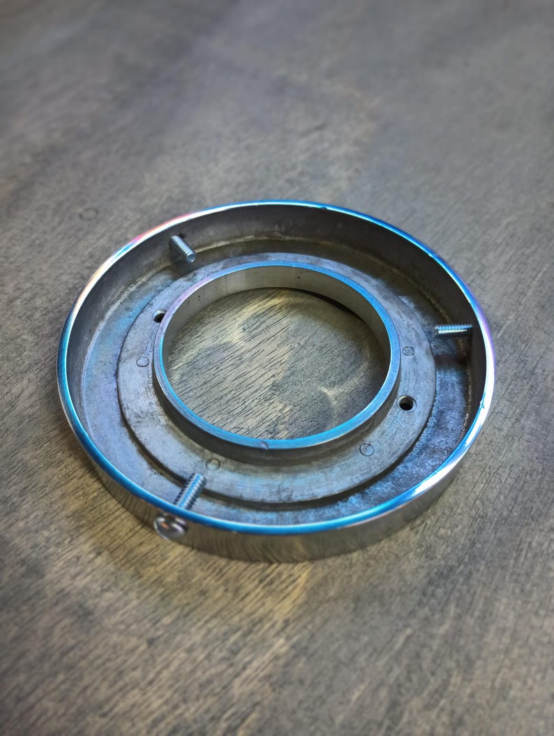 6" Polished Aluminum Globe Mounting Ring for Gas Pump Stamped Globe ...