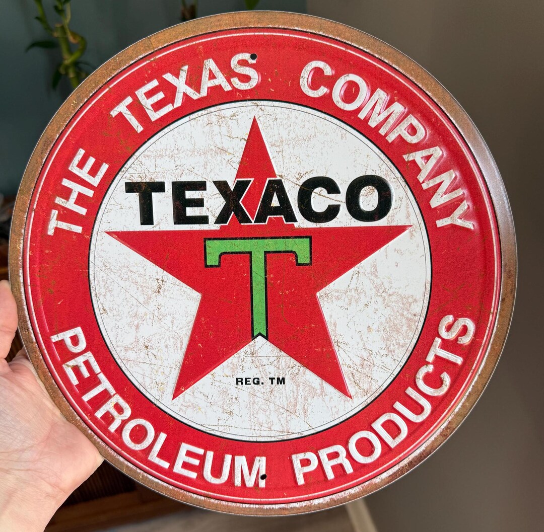 Texaco Steel Sign 12" Texaco Gas Signs Gas Station Garage Decor for Men ...