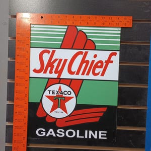 Gulf Gas Bent Arrow Tin Sign Garage Decor Men Gas Station Theme Airbnb ...