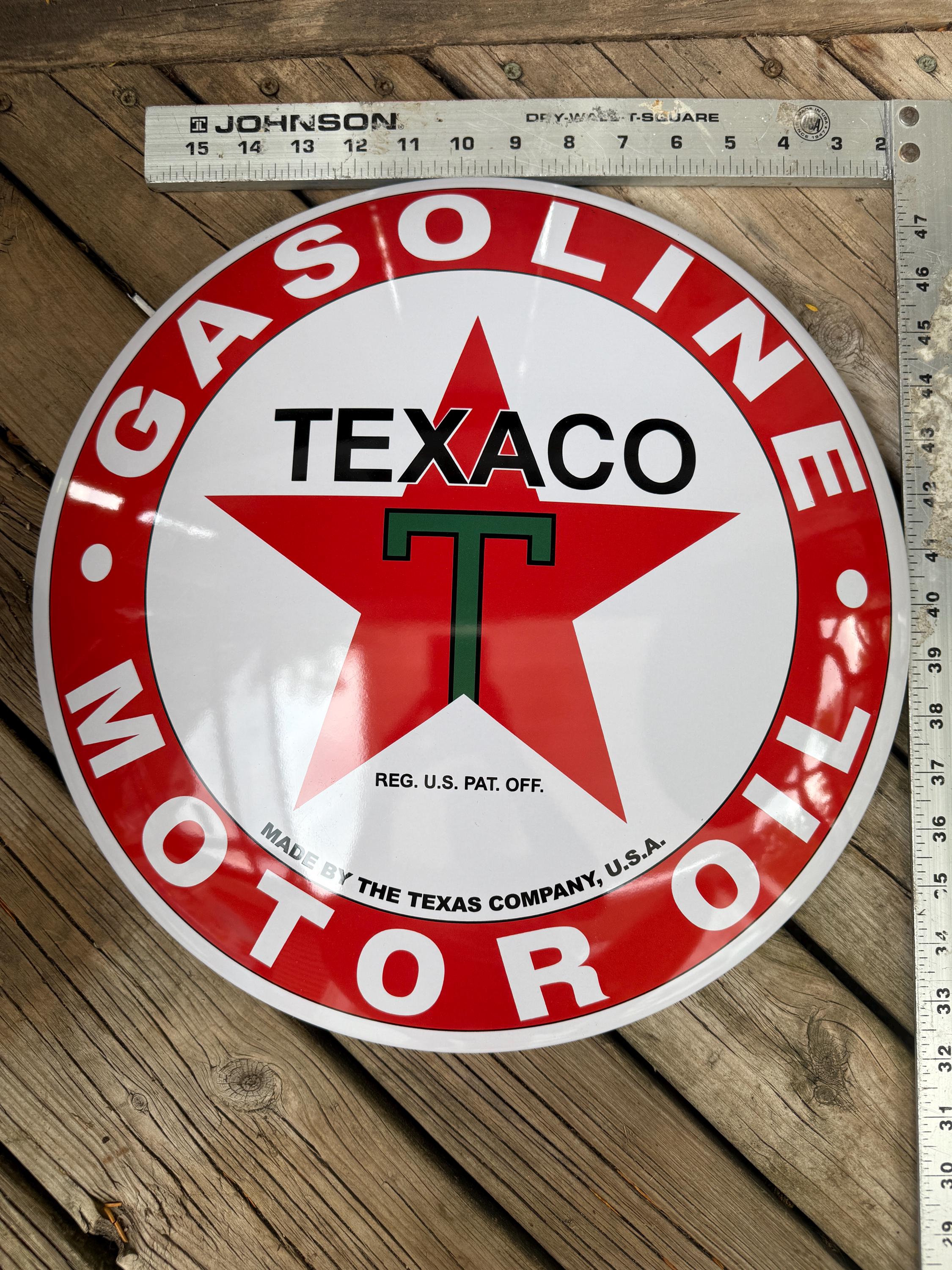 Texaco Sign Metal Dome Texaco Gas Station Signs Garage Decor Men Man ...