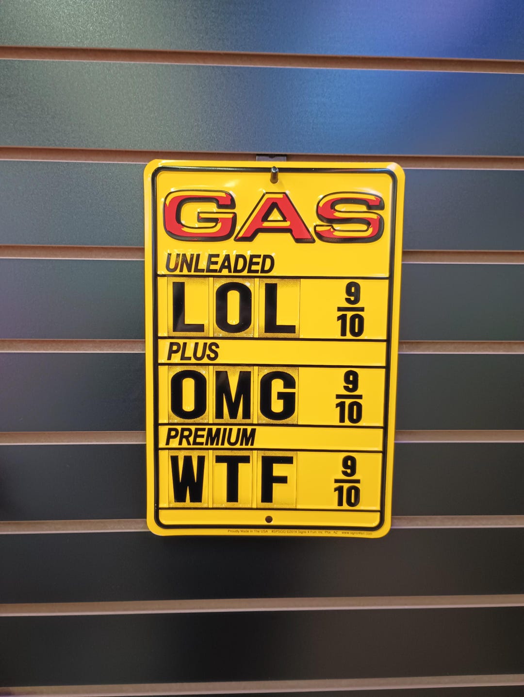 Funny Garage Signs LOL OMG WTF Gas Prices Funny Conservative Gifts for ...