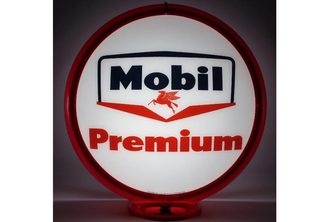13.5" Mobil Premium Gas Pump Globe WITH or WITHOUT Heavy Duty Light ...