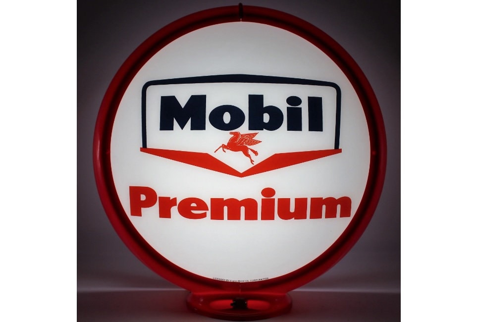 13.5" Mobil Pegasus Gas Pump Globe WITH or WITHOUT Heavy Duty Light ...