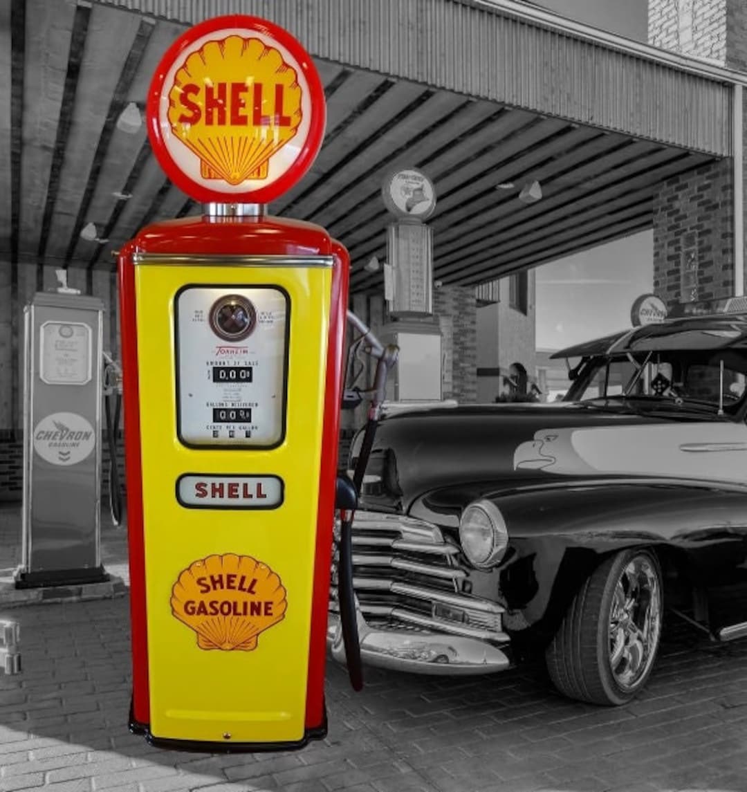 CUSTOM BUILT to ORDER Shell Gas Pump Museum Quality Garage Decor Men ...
