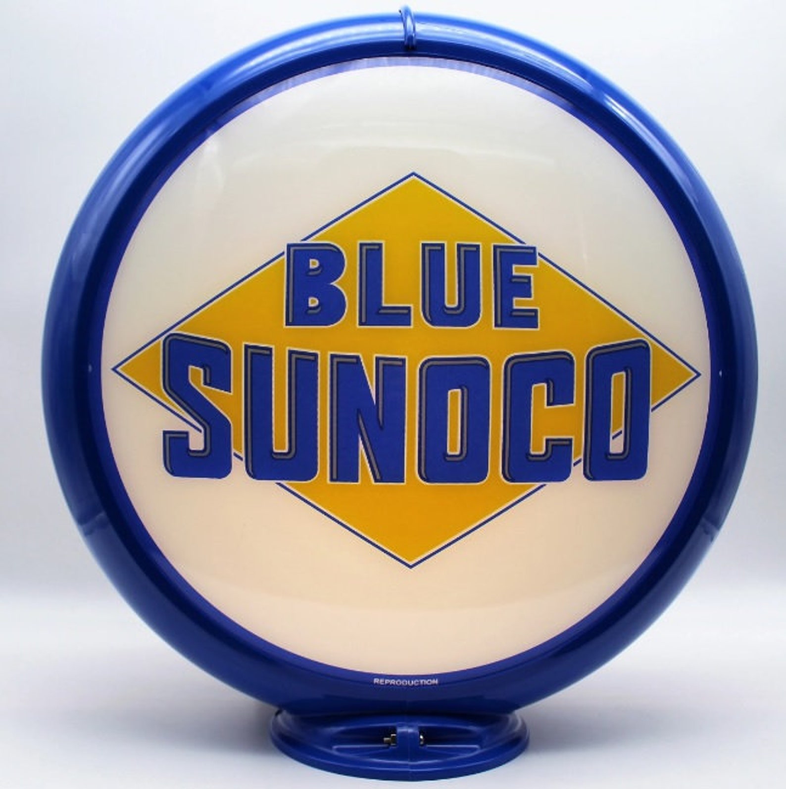 13.5" Blue Sunoco Gas Pump Globe WITH or WITHOUT Heavy Duty Light Base ...