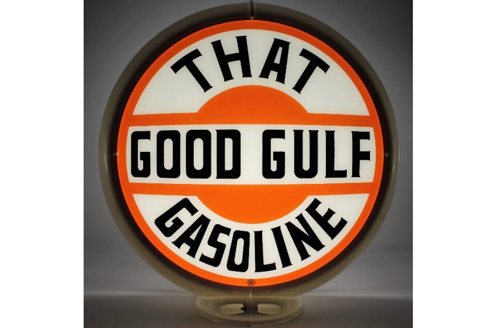 13.5" Good Gulf Gas Pump Globe WITH or WITHOUT Heavy Duty Light Base ...