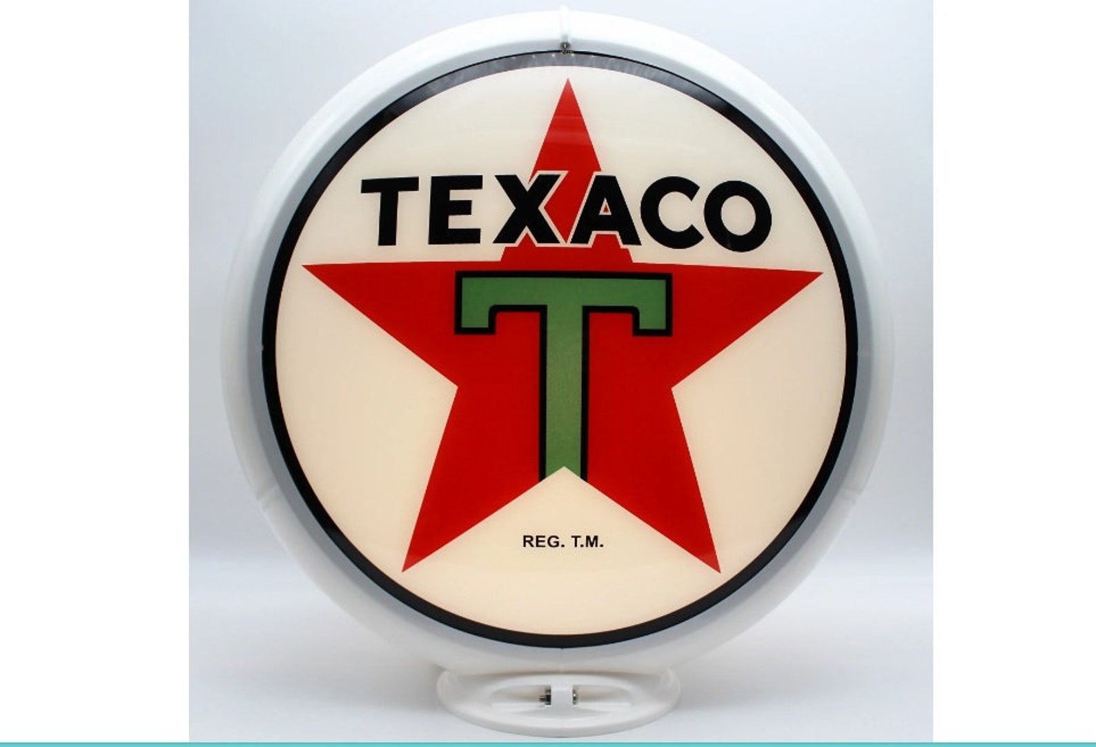 13.5" Texaco Star Gas Pump Globe WITH or WITHOUT Heavy Duty Light Base ...