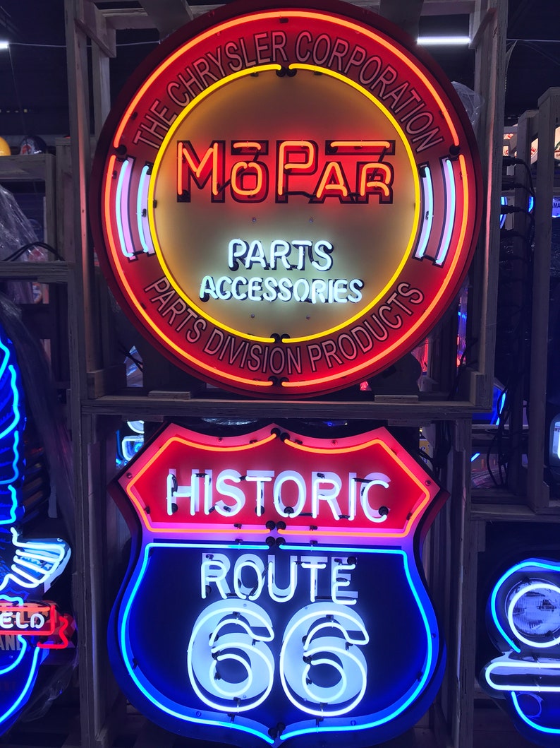 XL 35" Historic Route 66 Neon Sign Vintage Americana Bar Diner Wall ...