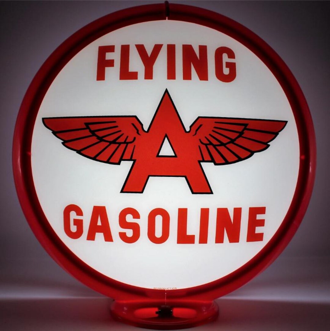 13.5" Flying A White Gas Pump Globe WITH or WITHOUT Heavy Duty Light ...