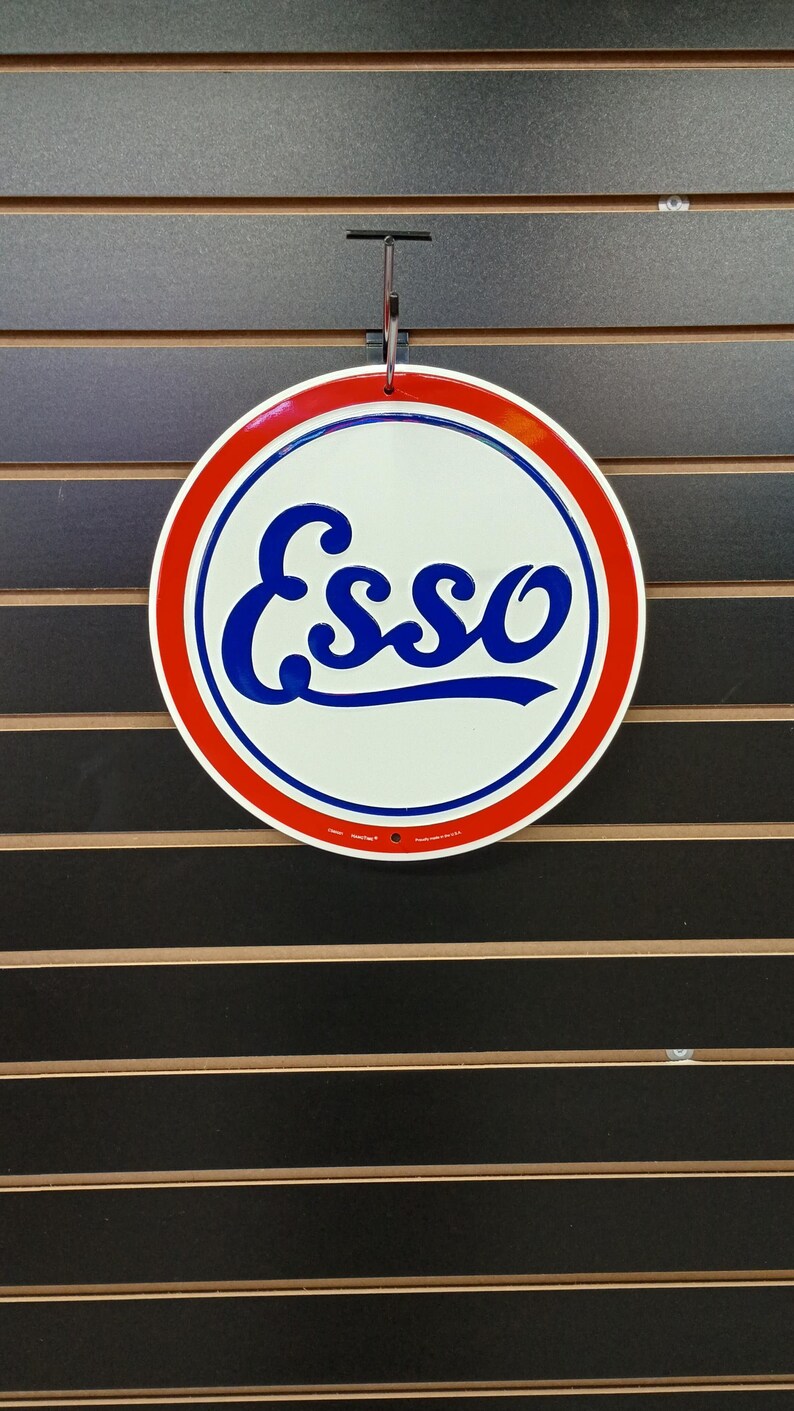 Esso Gas Tin Sign 12" Gas Station Theme Wall Decor Garage Decor for Men ...
