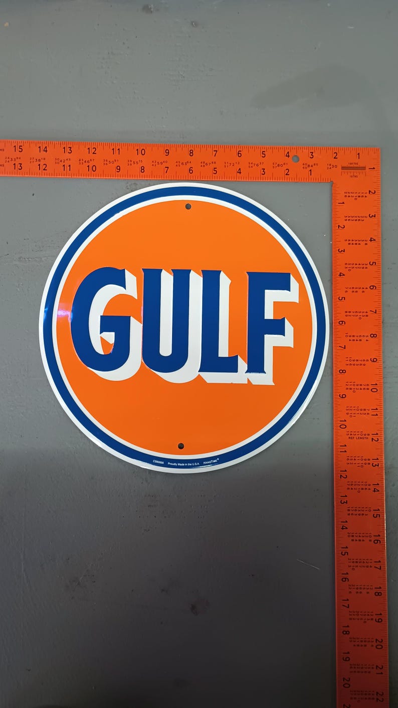 Gulf Gas Tin Sign 12" Old Gulf Gas Signs Garage Decor for Men ...