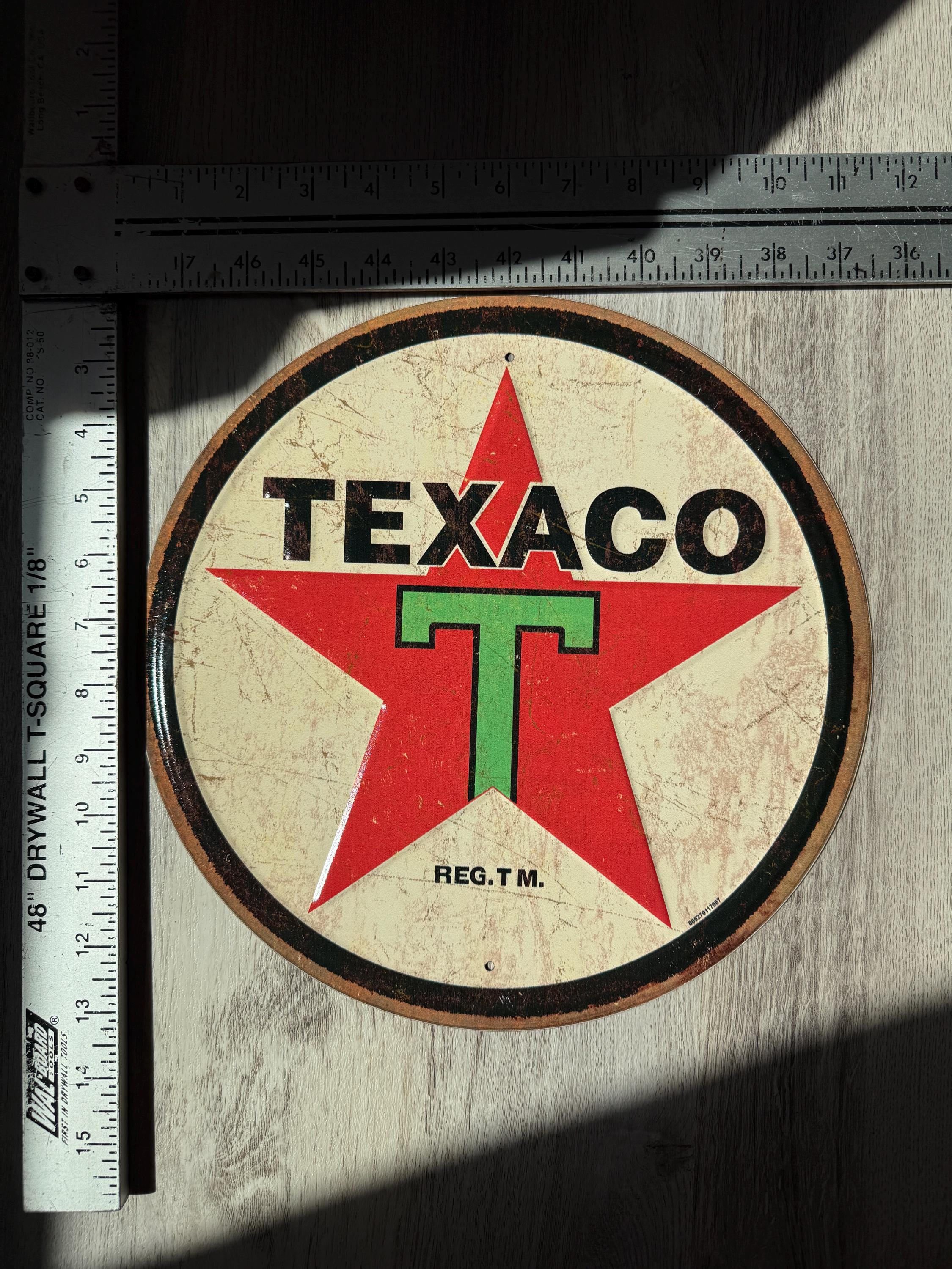 1936 Texaco Steel Sign 12" Texaco Gas Signs Gas Station Garage Decor ...