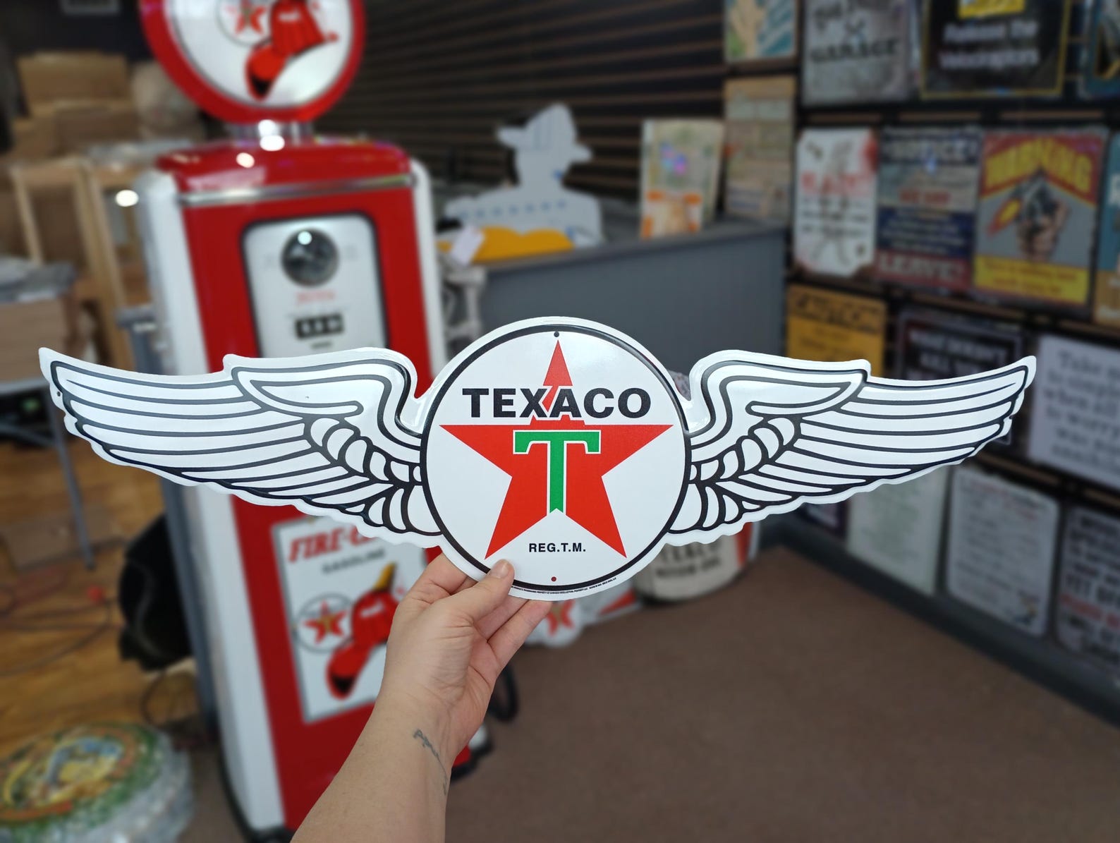 Texaco Flange Sign Texaco Gas Station Signs Garage Decor Men Man Cave ...
