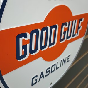 Gulf Gas Tin Sign 12" Old Gulf Gas Signs Garage Decor for Men ...