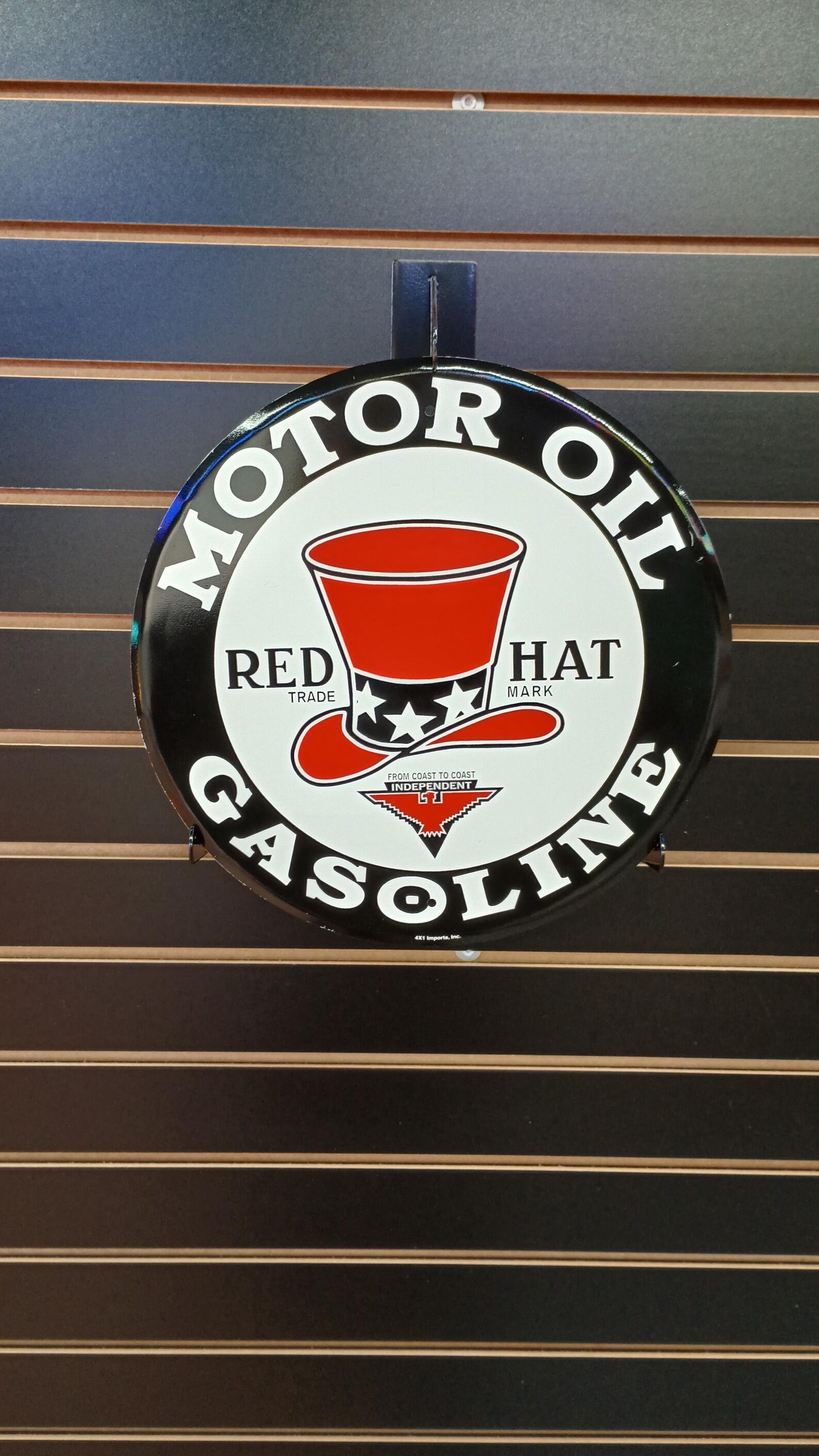Red Hat Motor Oil Tin Sign 12" Garage Decor for Men Man Cave Wall Decor ...