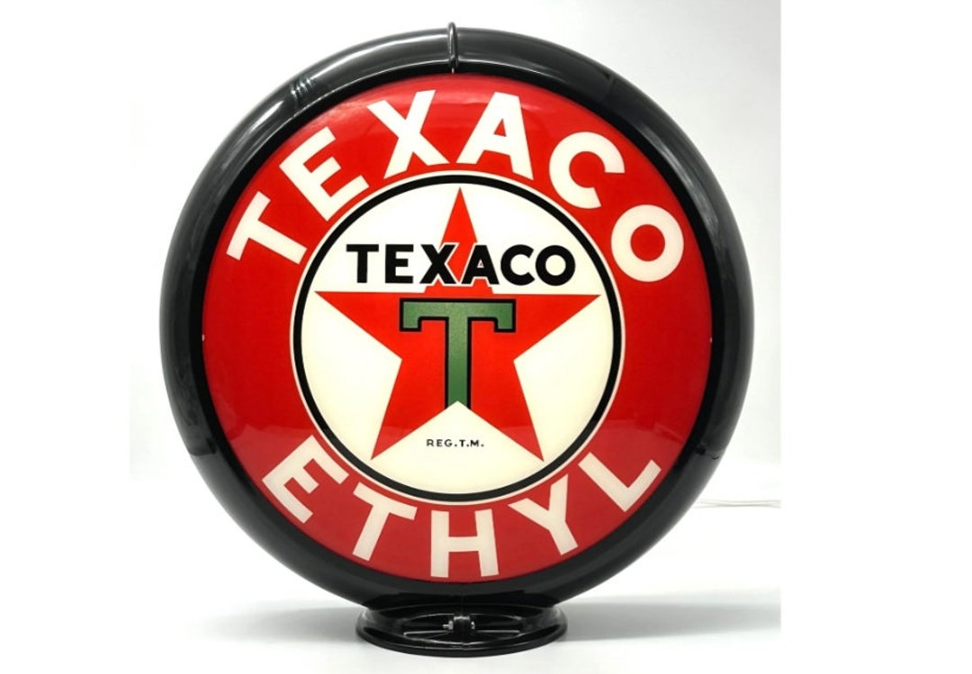 13.5" Texaco Ethyl Gas Pump Globe WITH or WITHOUT Heavy Duty Light Base ...