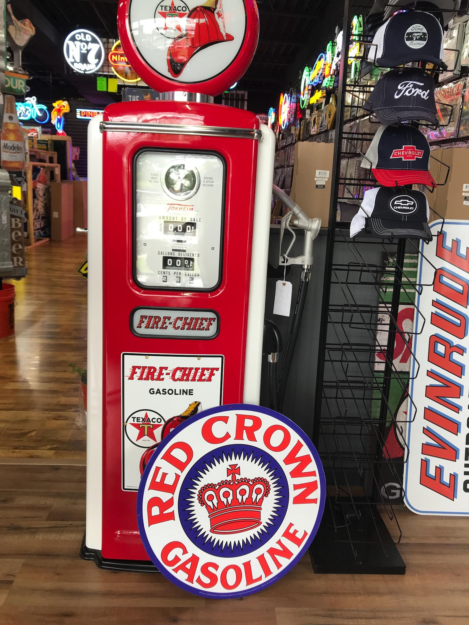 24" Red Crown Gasoline Sign Oil and Gas Station Decor Garage Decor for ...