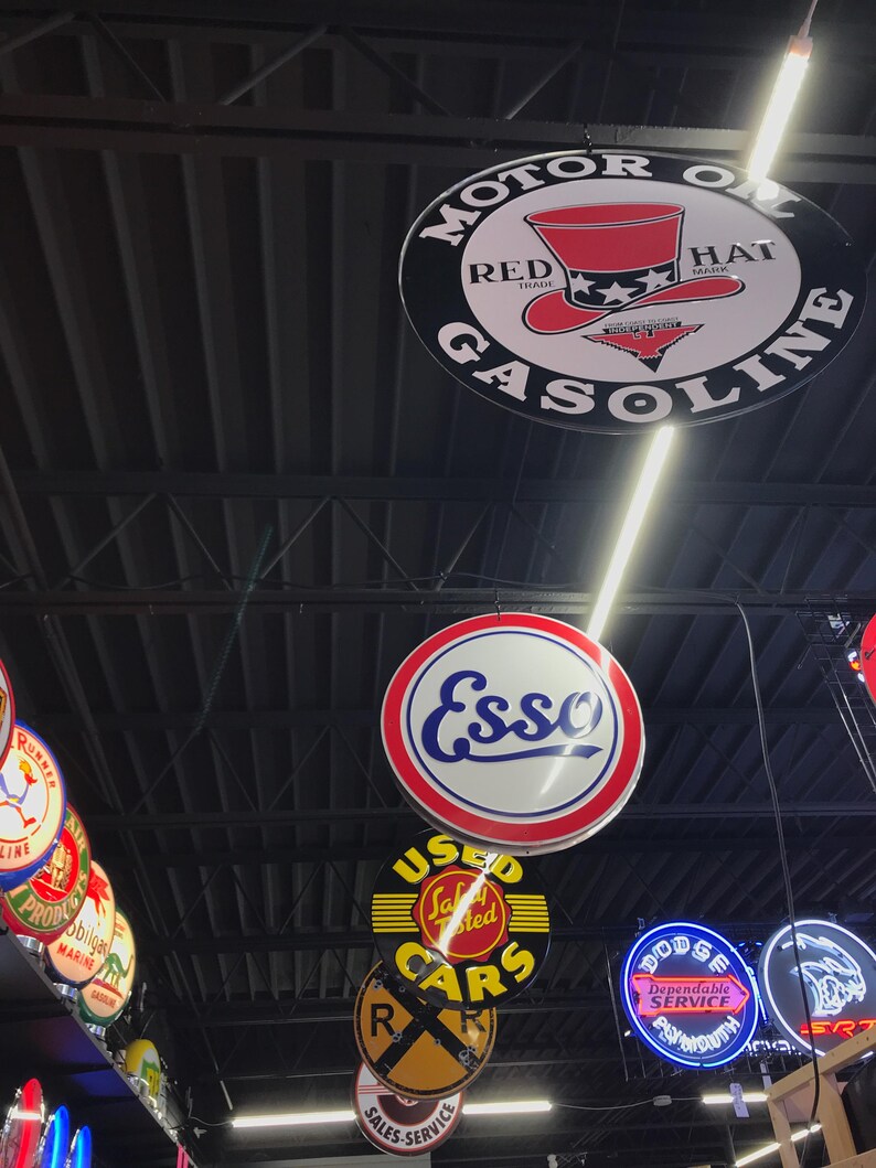 24" Esso Gas Sign Oil and Gas Station Decor Garage Decor for Men Crown ...