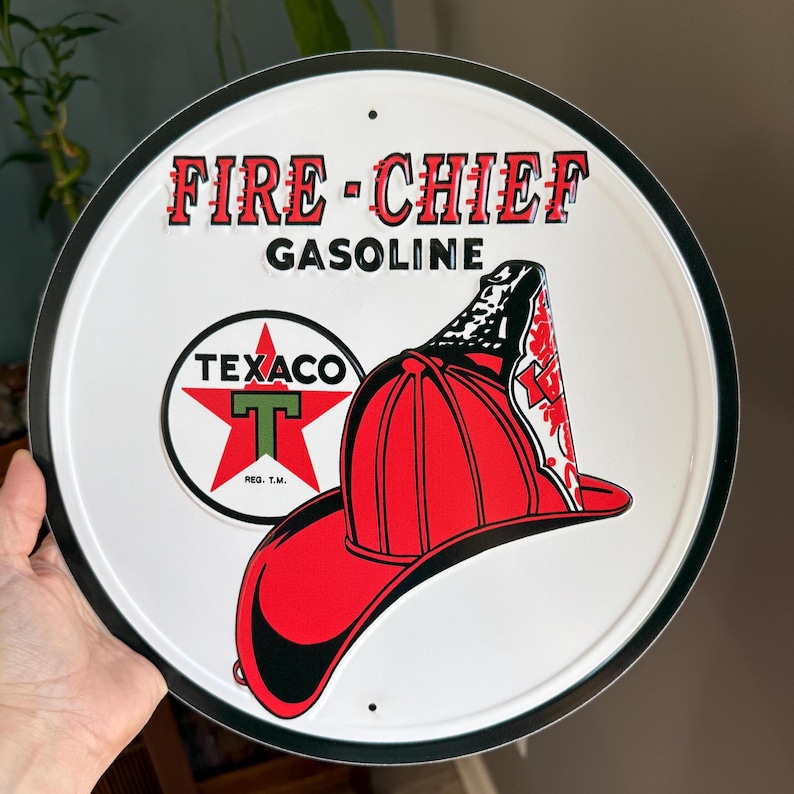 1936 Texaco Steel Sign 12" Texaco Gas Signs Gas Station Garage Decor ...