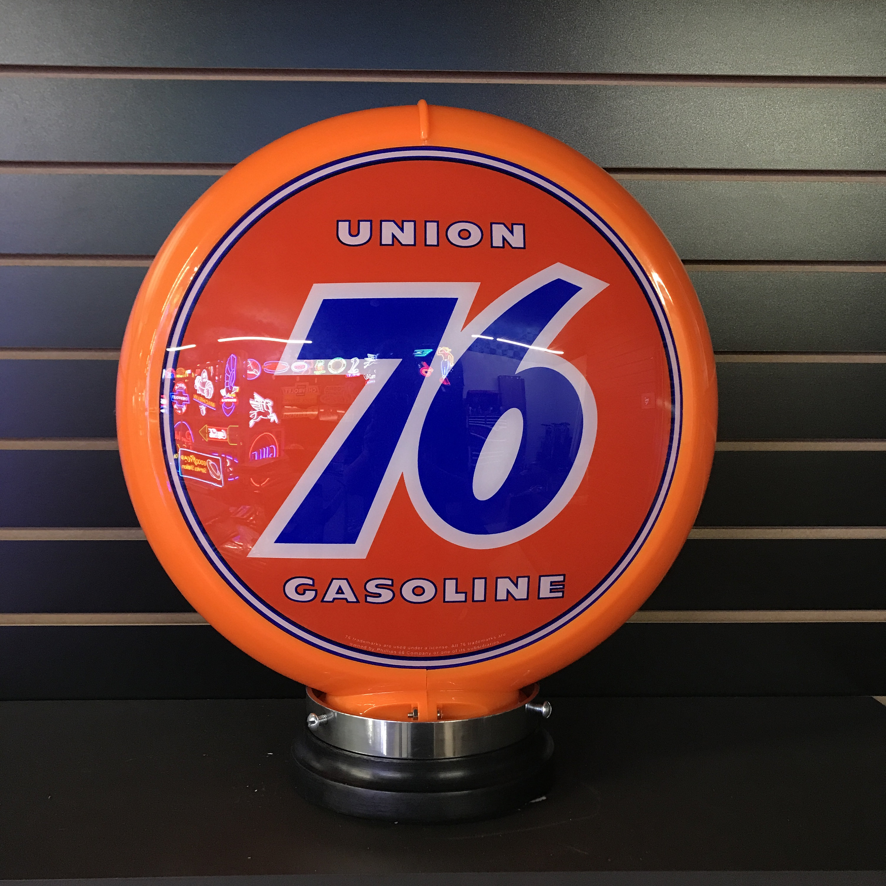 13.5" Union 76 Gas Pump Globe WITH or WITHOUT Heavy Duty Light Base Gas ...