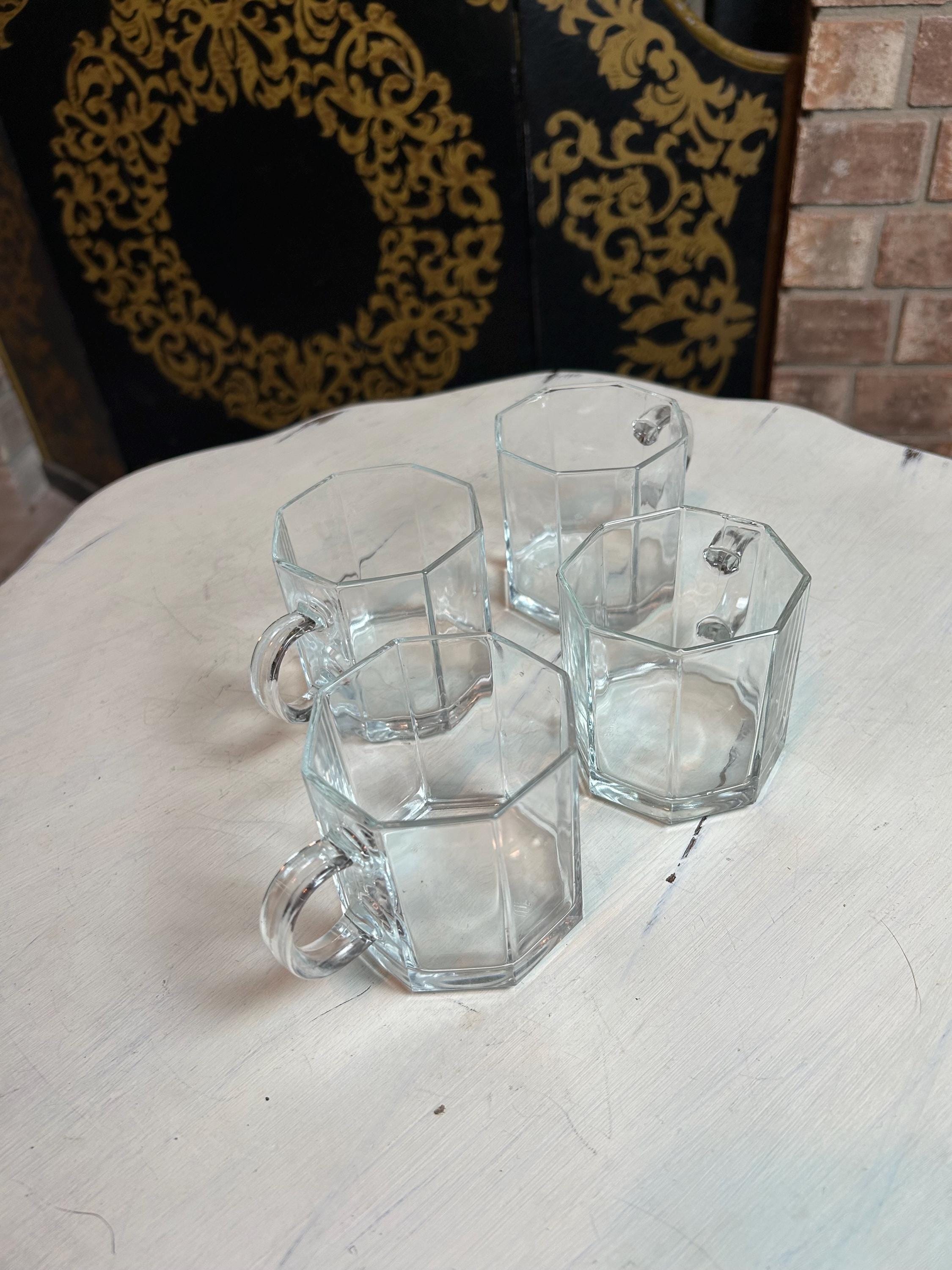 Rare 4 ARCOROC France Octime Glass Mug Octagon Drink Glasses - Etsy