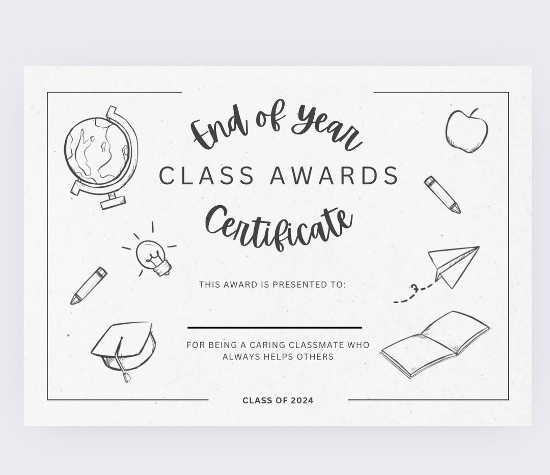 Student Achievement Certificate for End of Year Template Certificate ...