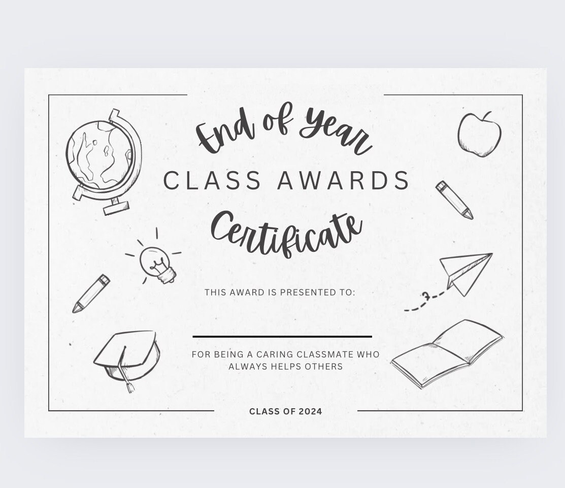 Student Achievement Certificate for End of Year Template Certificate ...