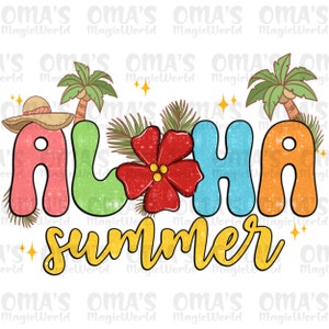 Aloha Summer Png Sublimation Design Download, Hello Summer Png, Summer ...