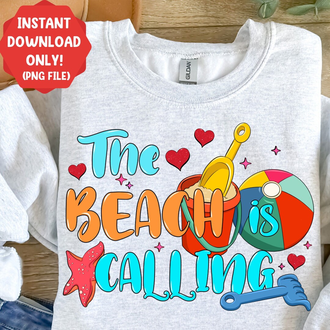 The Beach is Calling Png Sublimation Design Download, Hello Summer Png, Summer Time Png, Beach ...