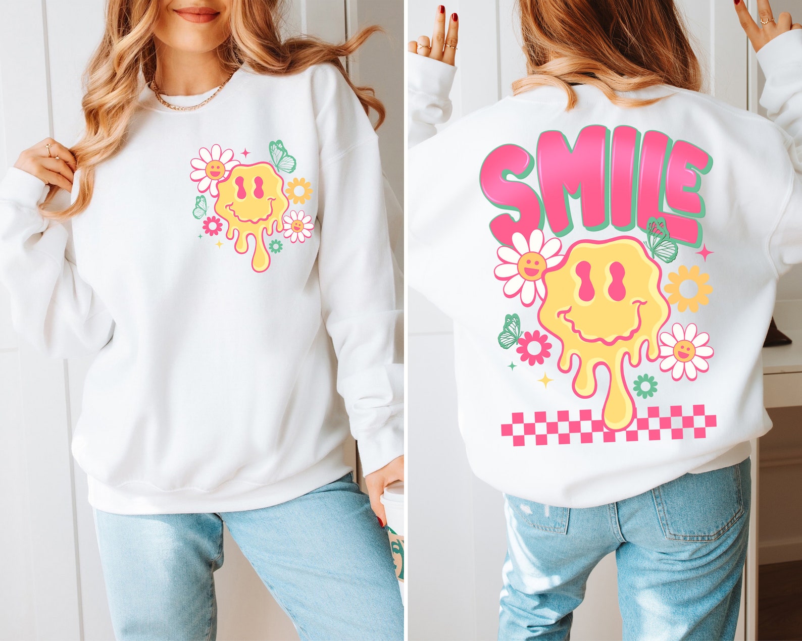 Smile Drippy Smiley Face Png Sublimation Design Download, Groovy Png ...