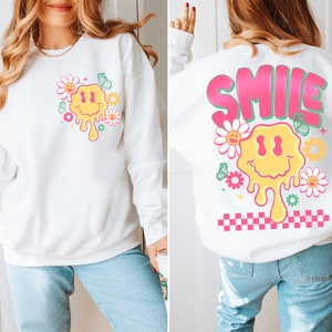 Smile Drippy Smiley Face Png Sublimation Design Download, Groovy Png ...